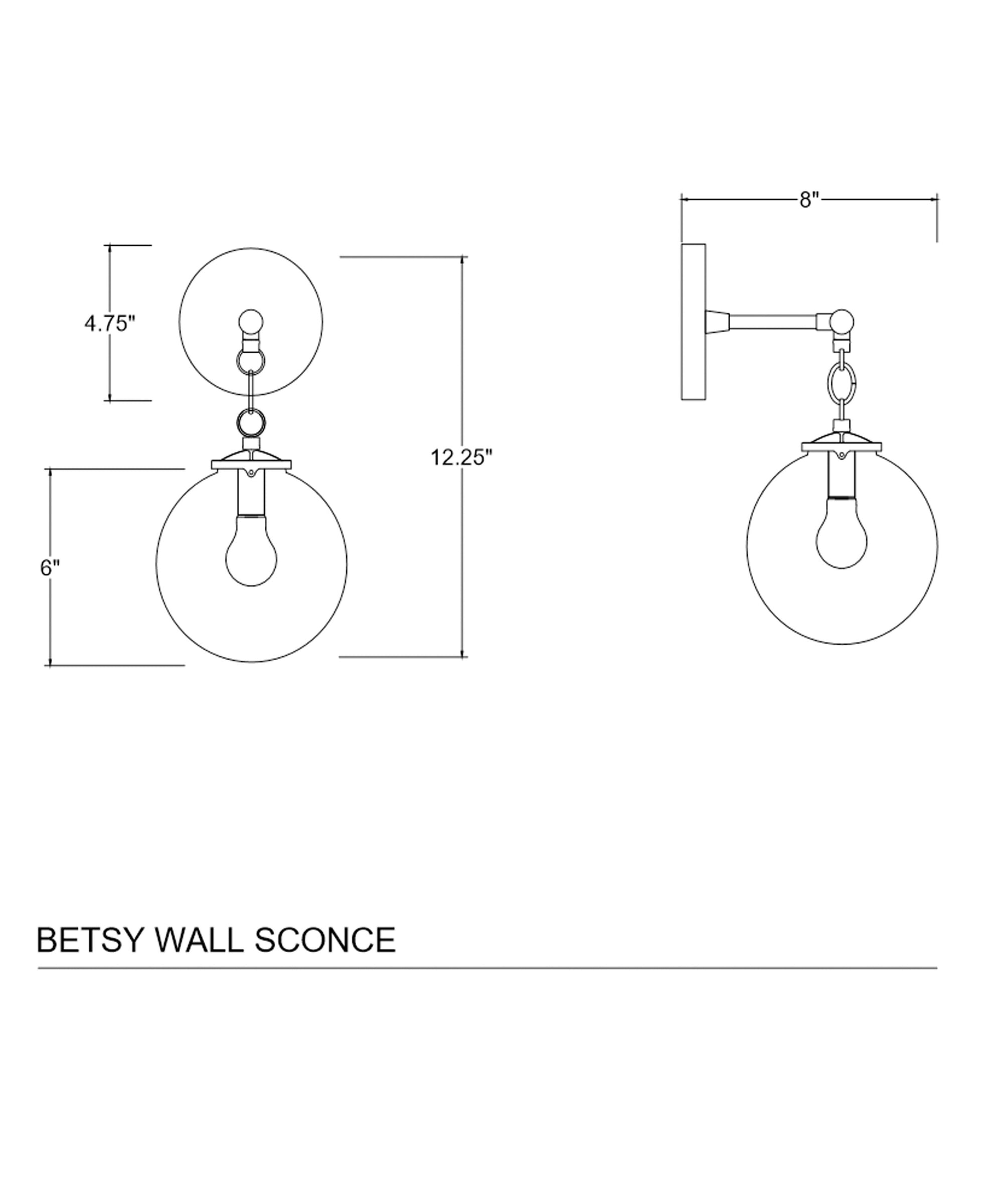 Betsy Wall Sconce, Bronze and White Glass Globe – High Street Market