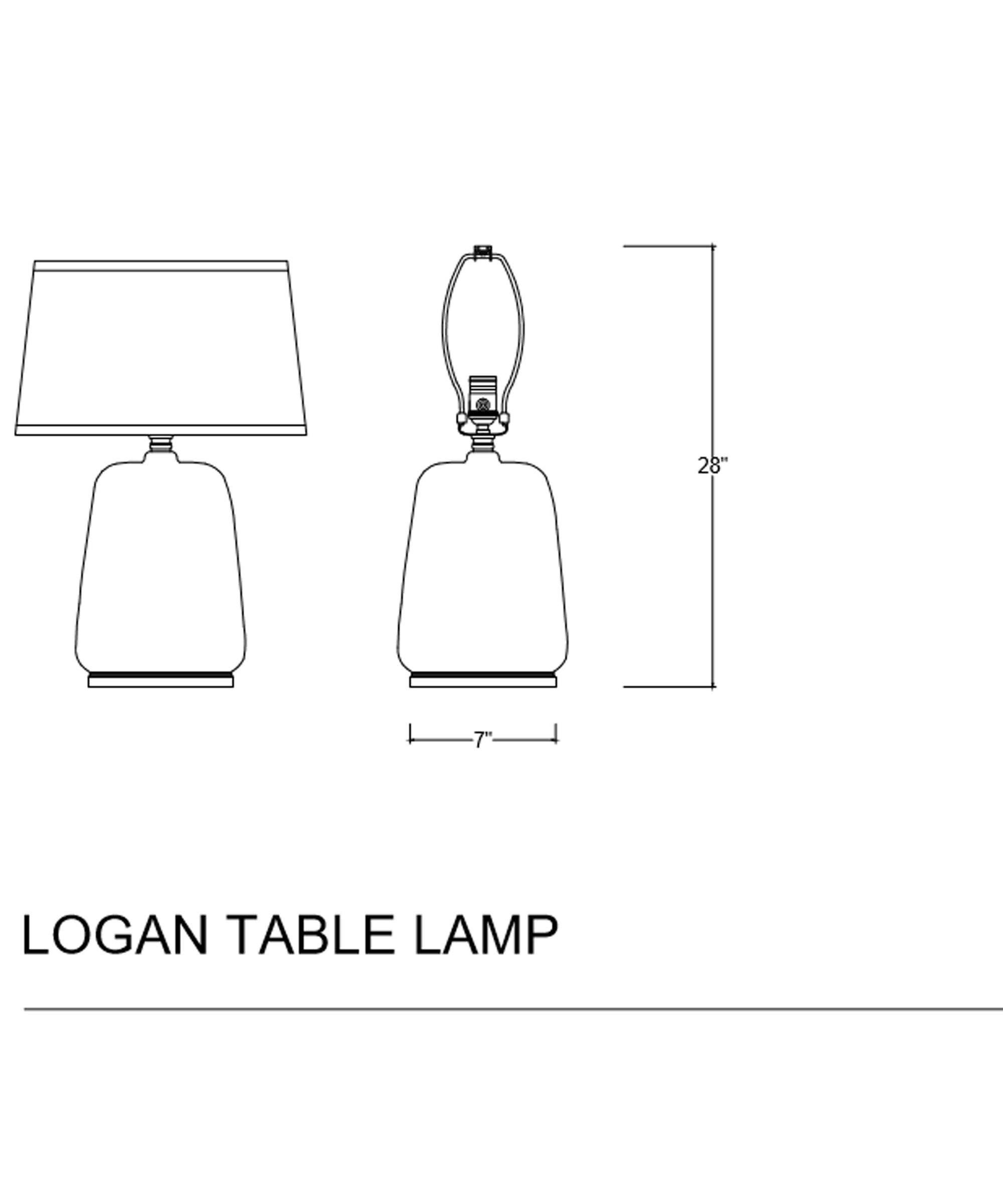Logan Table Lamp, White – High Street Market