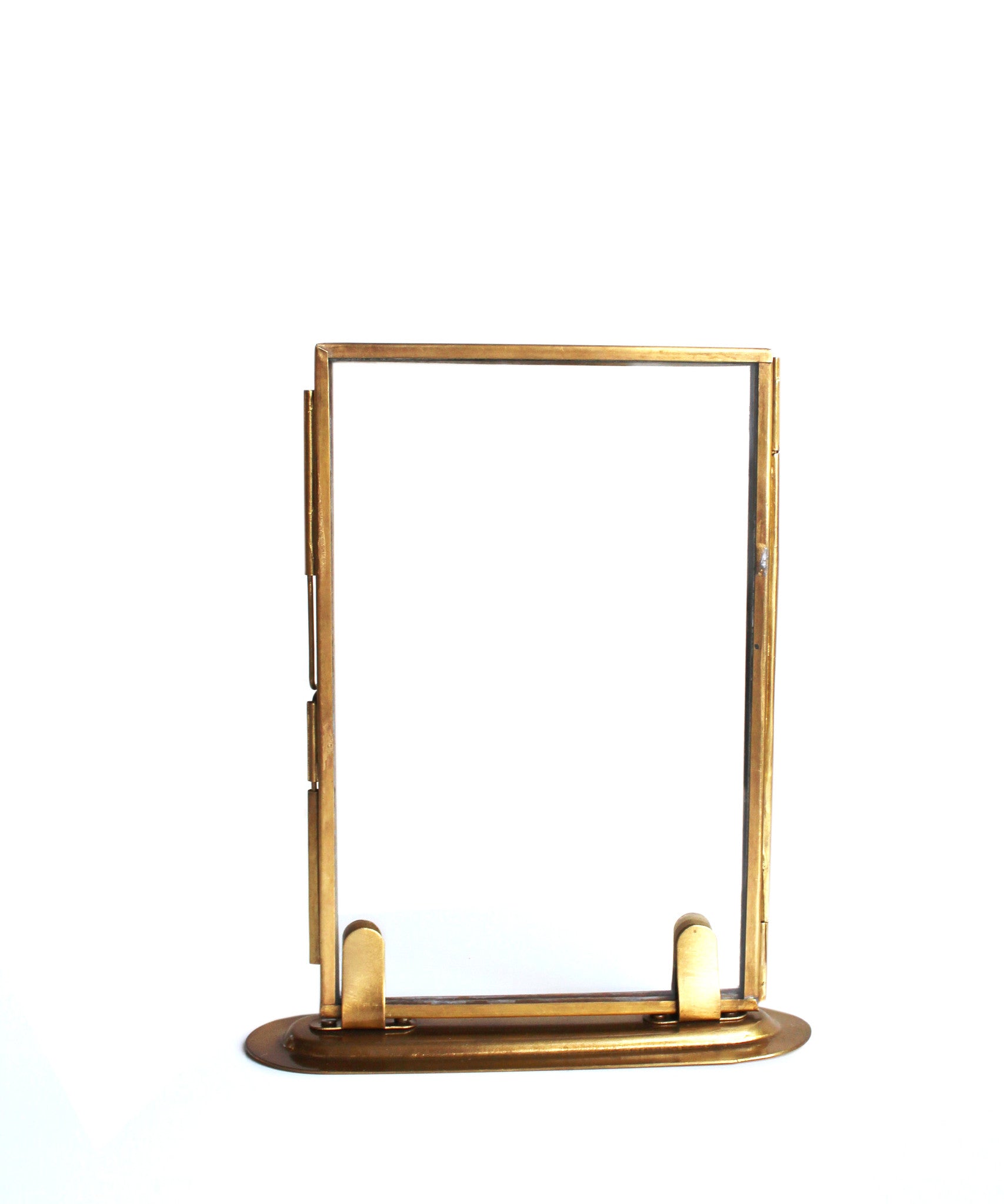 Double Sided Glass Picture Frame, Brass – High Street Market
