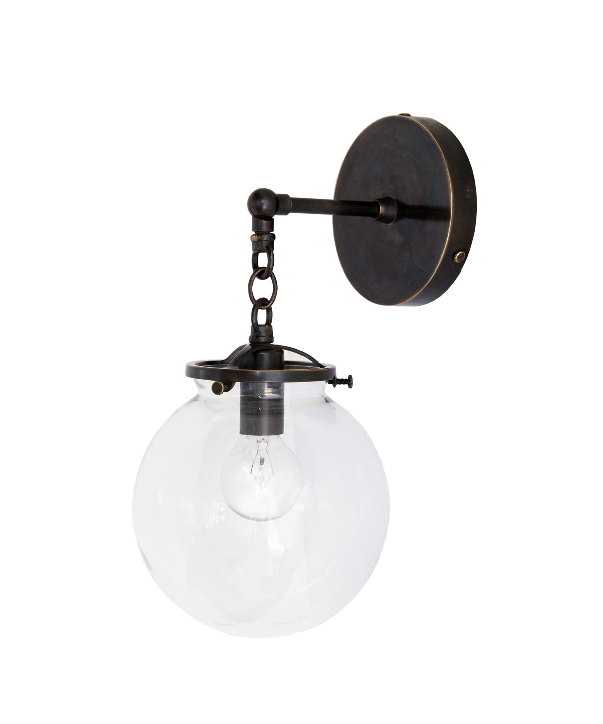 Betsy Wall Sconce, Bronze and Clear Glass Globe – High Street Market