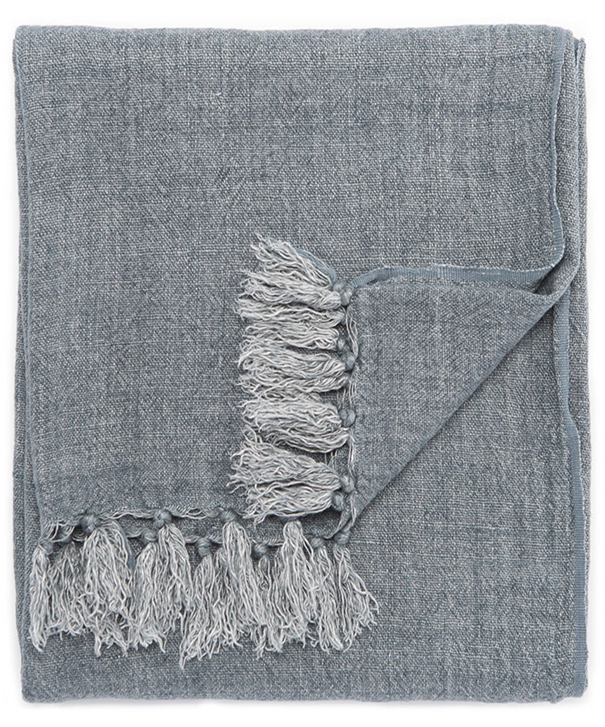 Linen Weave Throw Blanket, Slate Blue – High Street Market